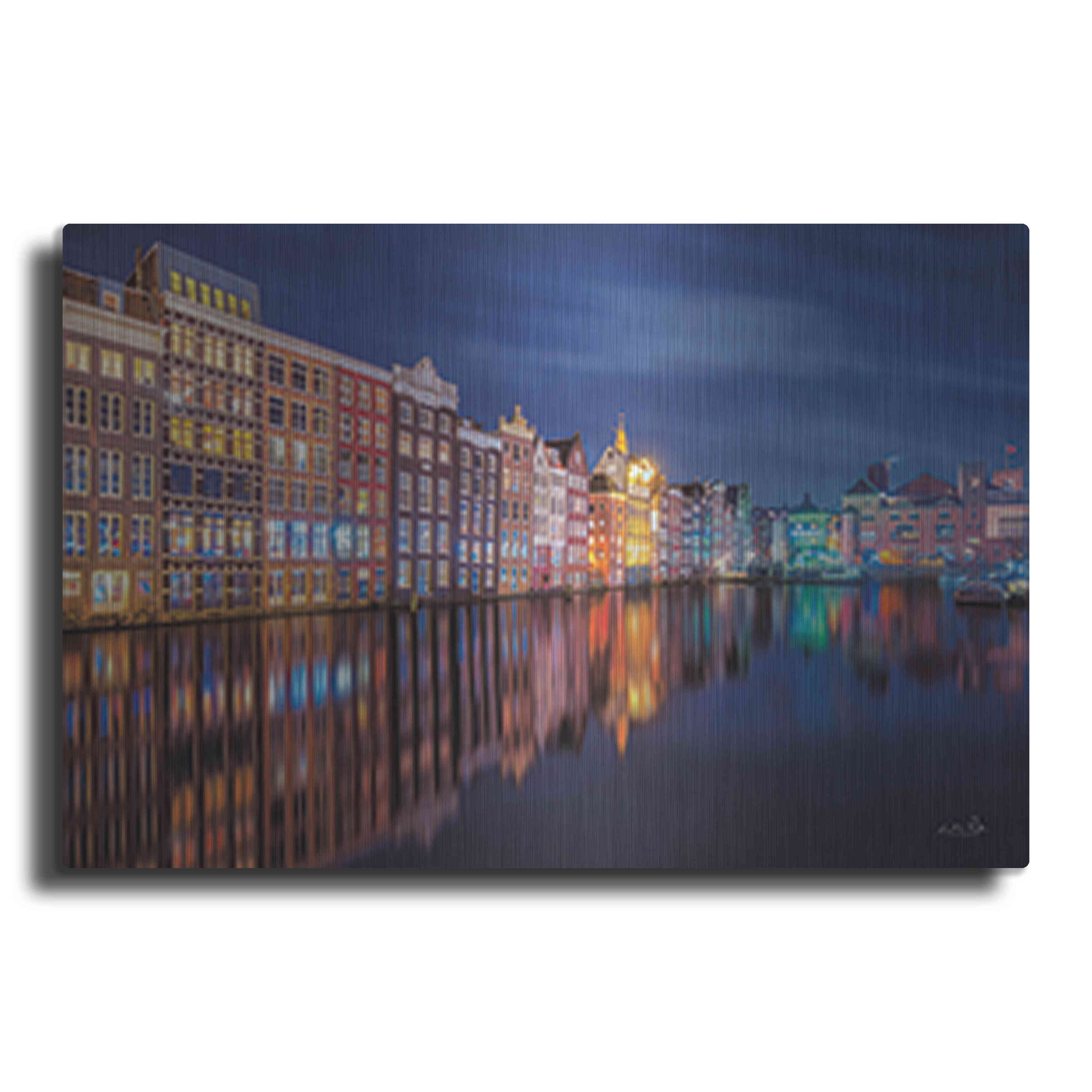 Luxe Metal Art 'Building Row Reflections 2' by Martin Podt, Metal Wall ...