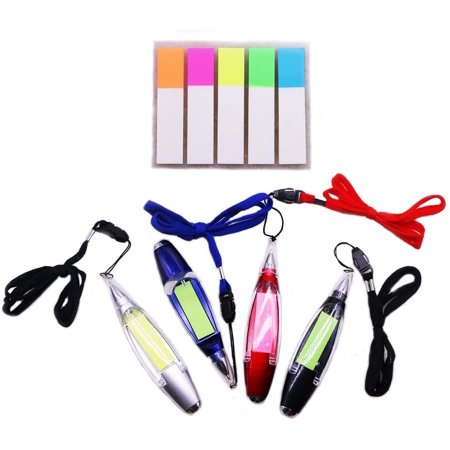 Portable Lanyard Ballpoint Pens,Multi Use Blue Ink Pens with Lighting ...