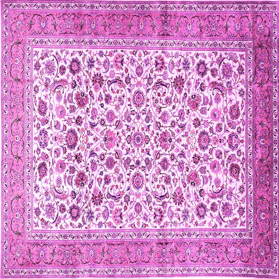 Ahgly Company Indoor Square Persian Pink Traditional Area Rugs, 6 ...