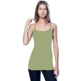 Essential Basic Women Value Pack Long Camisole Cami - White, Dusty ...