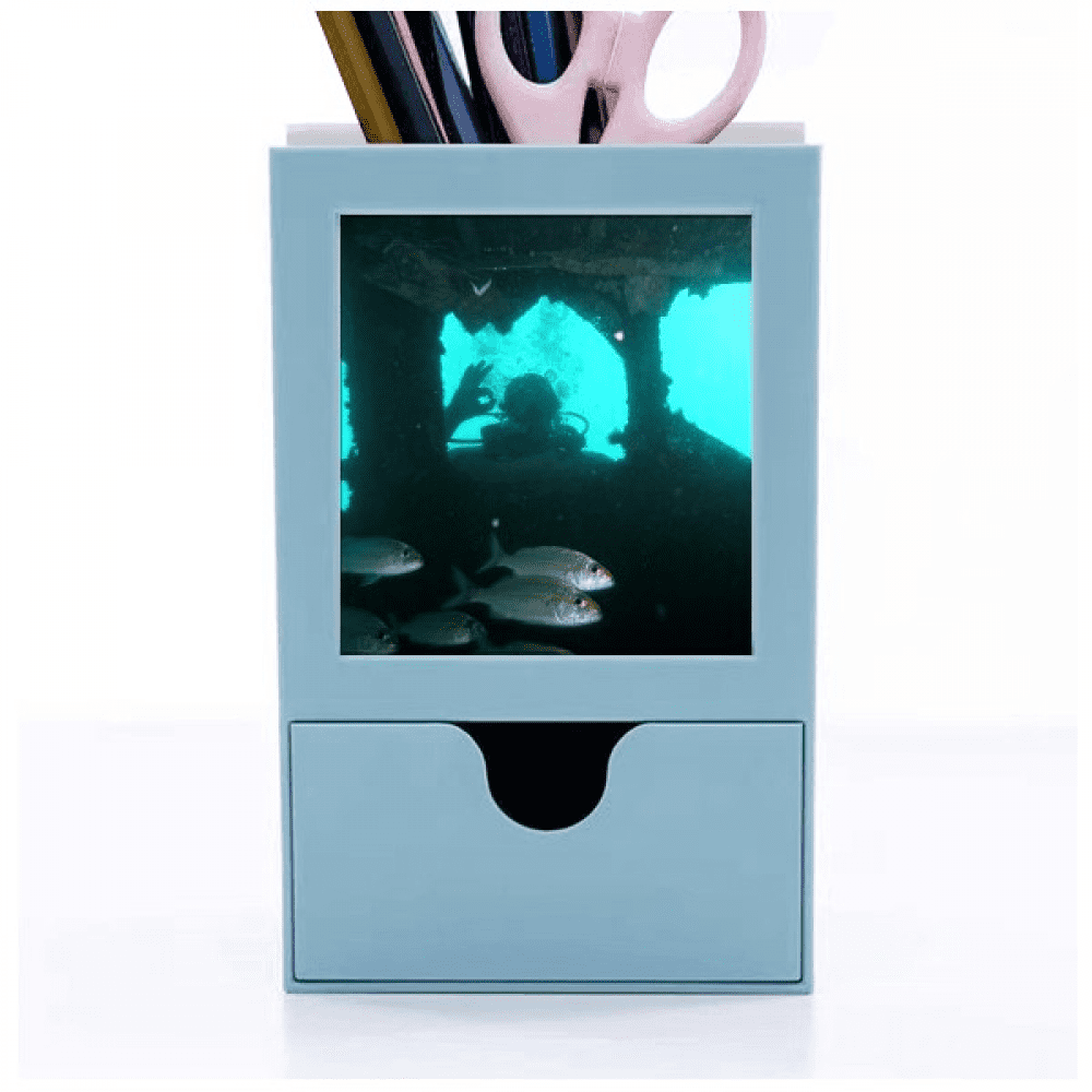 Ocean Fish Diving People Nature Picture Desk Supplies Organizer Pen ...