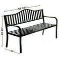 Outdoor Powder Coated Steel Park Bench, Garden Bench with Pop Up Middle ...