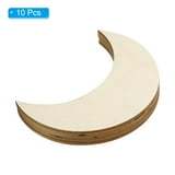 Uxcell 6.3"x2.4" Wooden Moon, 10 Pack Unfinished Wood Moon Blank Wooden ...