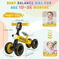 Developmental Yellow 4-Wheel Toddler Balance Bike | Strengthens Leg ...