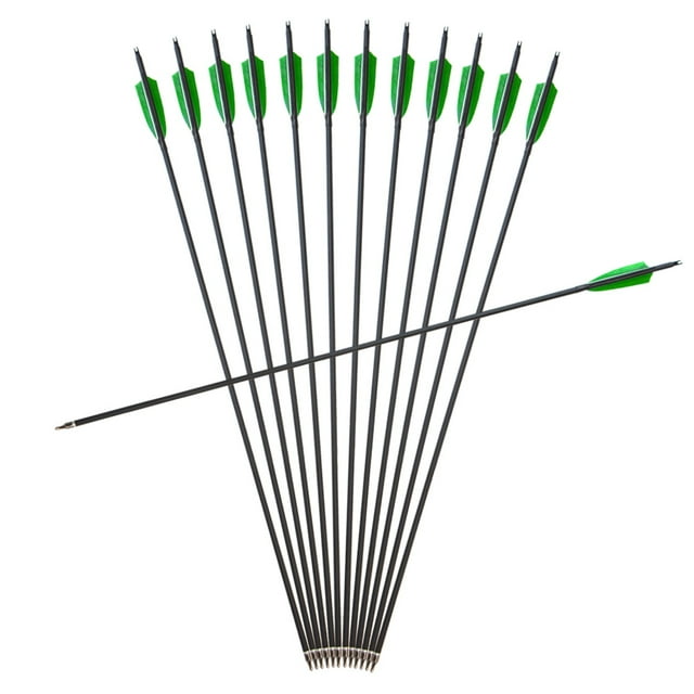 SHARROW Archery 30" Carbon Arrows With 4" Turkey Feather Spine 500, 12 ...