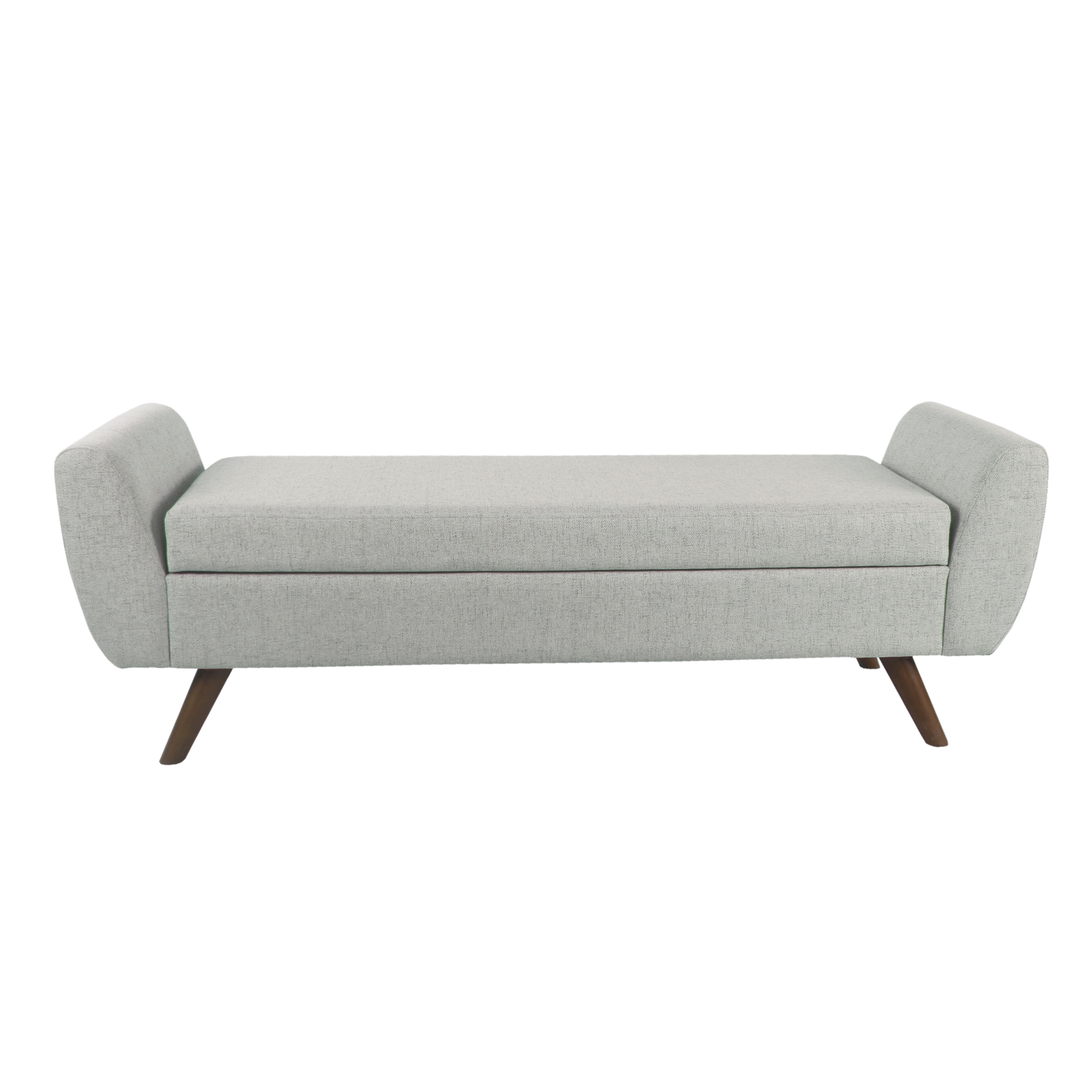 HomePop Modern Storage Bench with Wood Legs - Gray Woven - Walmart.com