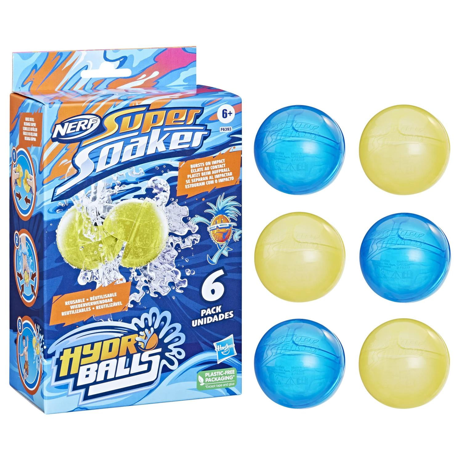 SUPERSOAKER Nerf Super Soaker Hydro Balls 6 Unidades, Bolas ...