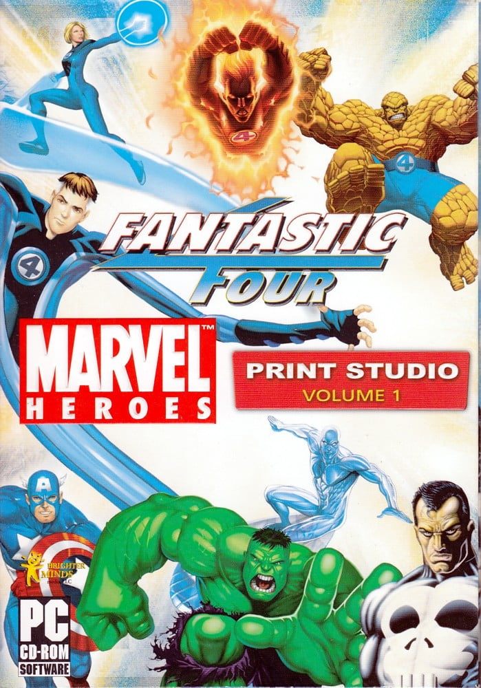 Marvel Heroes CDRom Print Studio with Fantastic Four, Incredible Hulk ...