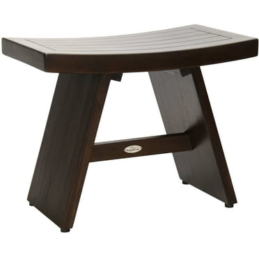 "Home Aesthetics 18"" ADA Compliant Teak Wood Shower Bench Wall, Wooden ...