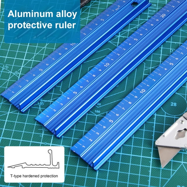 Anti-slip Aluminum Alloy Scribbling Ruler: Rust Resistant, Blue ...