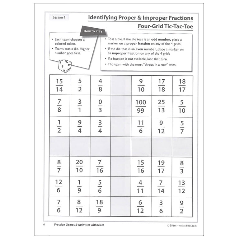 Learning Fractions Kit Fraction Games & Activities With Dice - Math ...