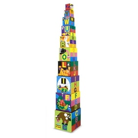 Melissa & Doug Wooden Building Block Set - 200 Blocks in 4 Colors and 9 ...