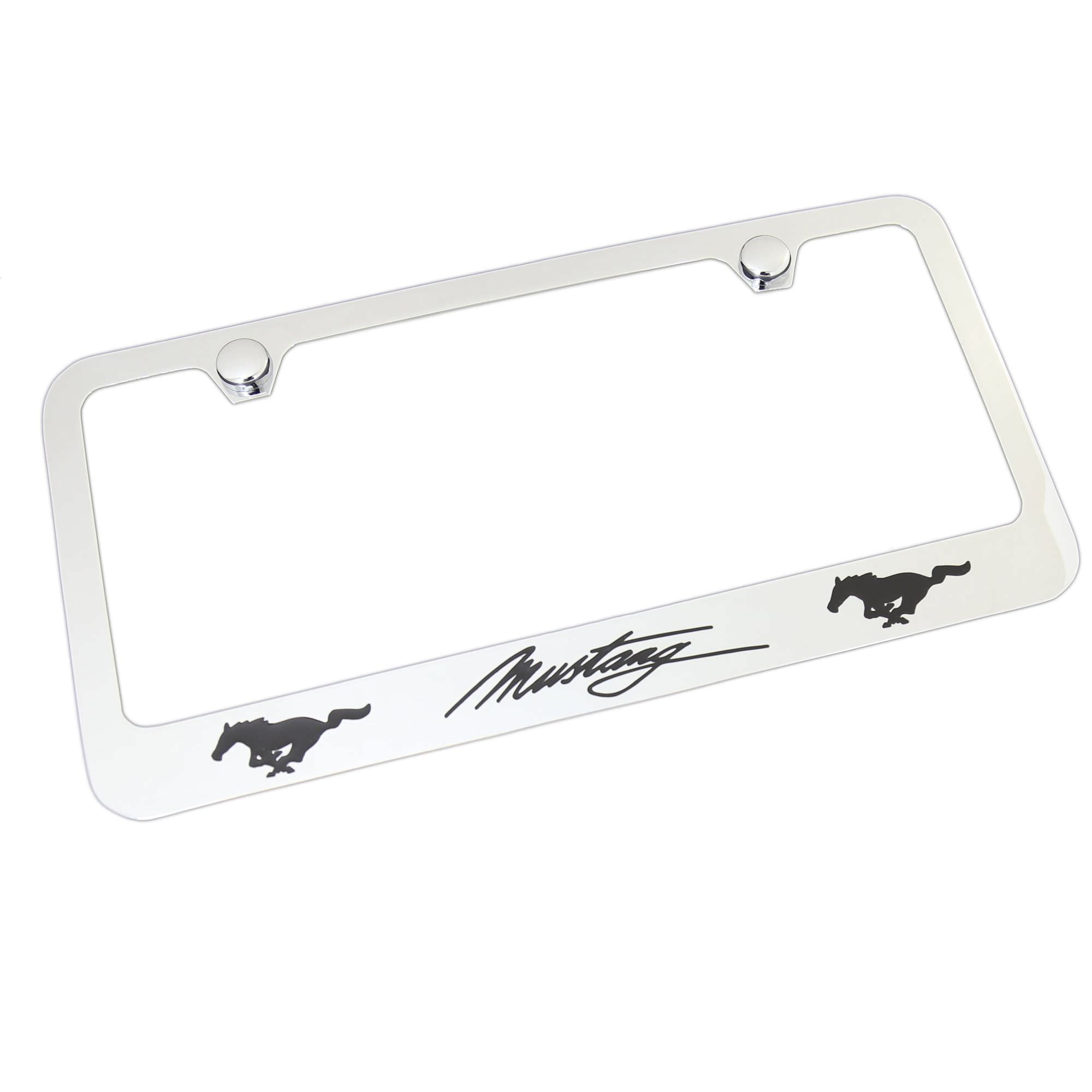 Ford Mustang Script Dual Logo License Plate Frame (Chrome) - Walmart.com