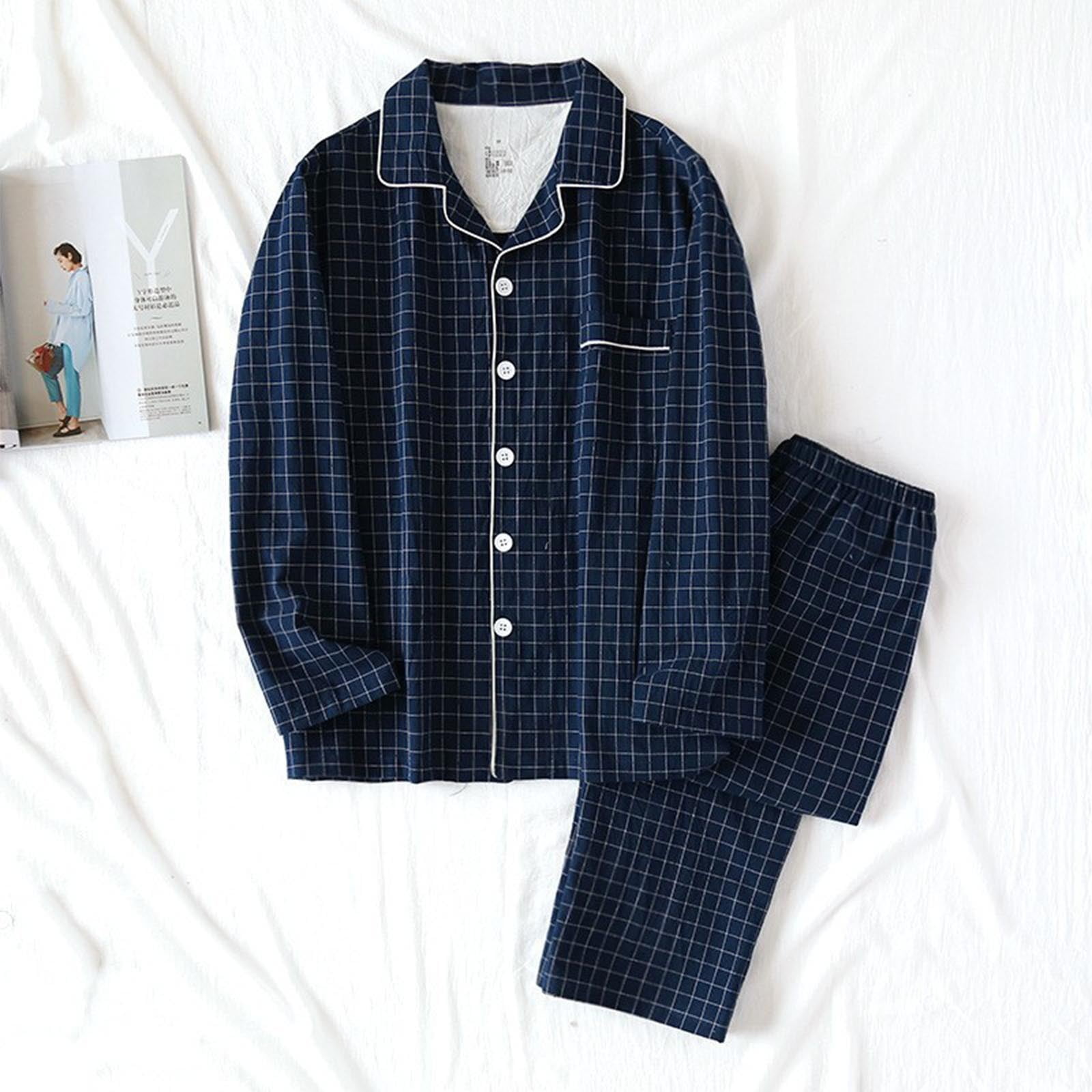 Click here for Rkstn Mens Pajamas Set Plaid Print Pajamas Sets Fa... prices