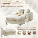 Aukfa 48" Inch Chaise Lounge, Oversized Sofa Chair with Ottoman, 3 ...