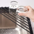 Tomorotec Small Triangle Roll-Up Dish Drying Rack with Silicone Coating ...
