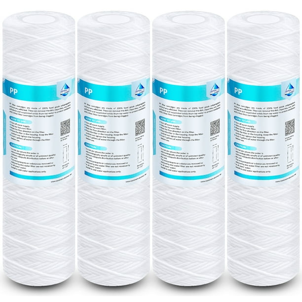 Membrane Solutions 50 Micron 10"x2.5" String Wound Whole House Water Filter Replacement ...