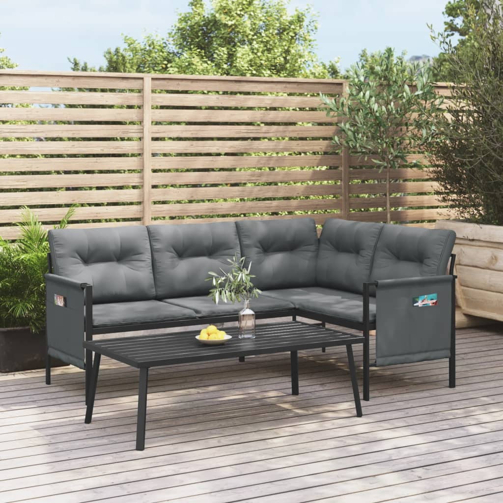 Click here for Vidaxl Garden Corner Sofa Anthracite Steel And Tex... prices