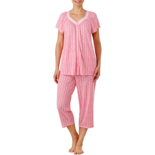 Women's and Women's Plus Traditional Pajama Short Sleeve Sweetheart ...