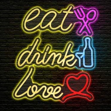 Rosnek 13'' To 18'' LED Neon Light Sign With Transparent Acrylic Back ...