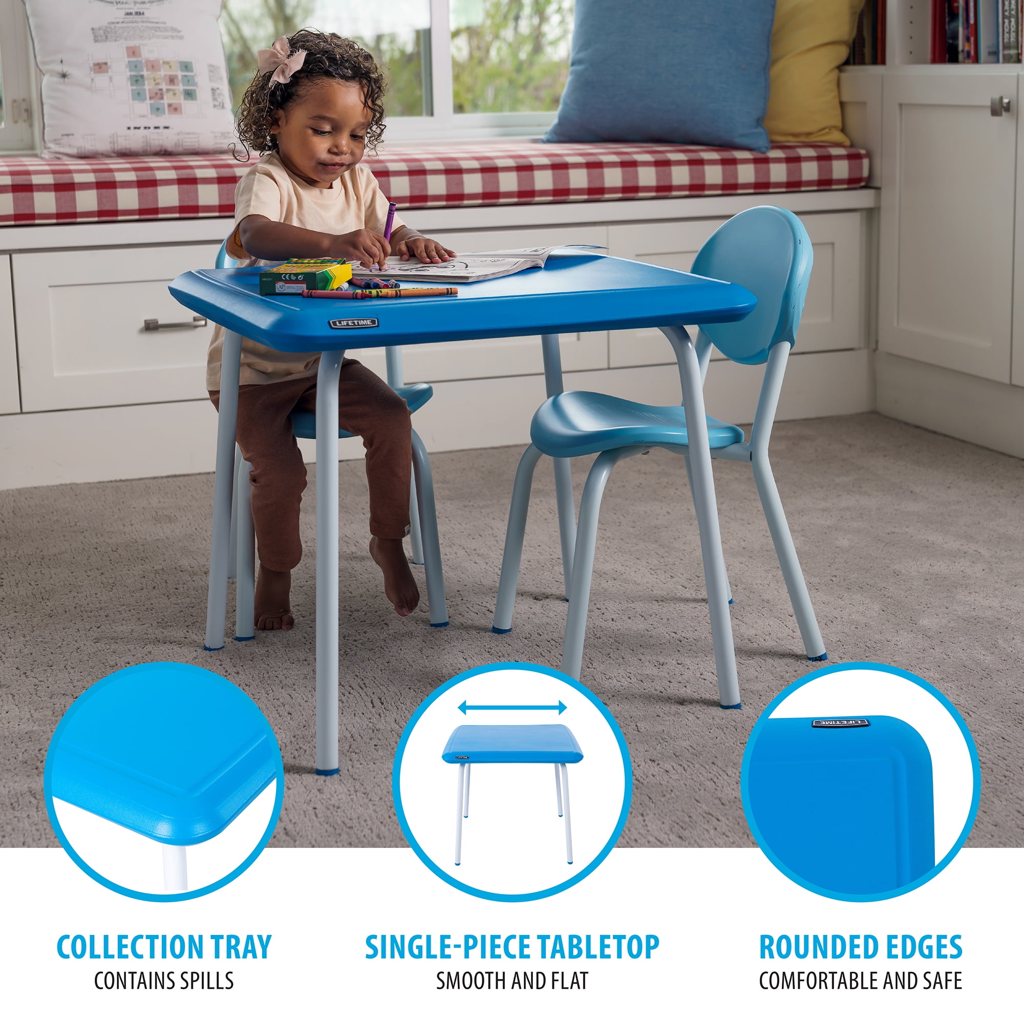 Lifetime Kids Table and Chair Set 1 Table and 2 Chairs 81037 Walmart