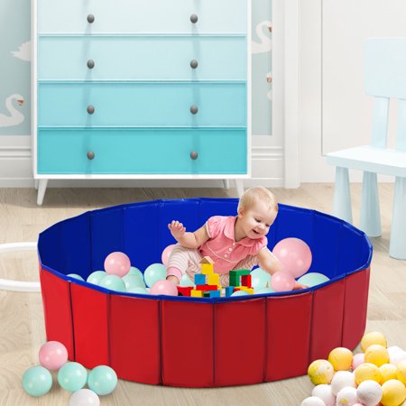 Topbuy Foldable Kids Sand Play Pool Ocean Balls & Water Play for Indoor ...