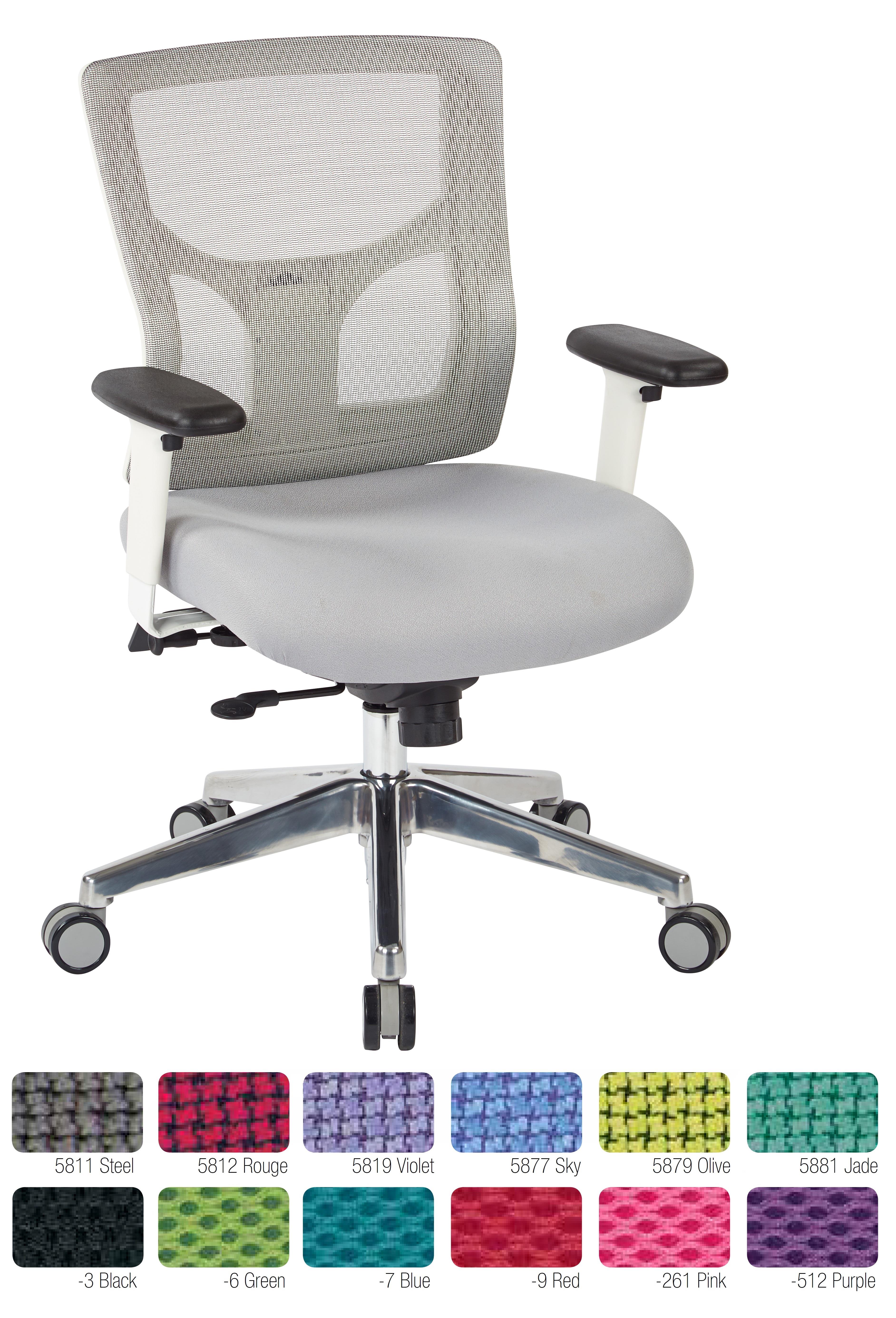 ProGrid® White Mesh High Back Chair-Color:Blue - Walmart.com