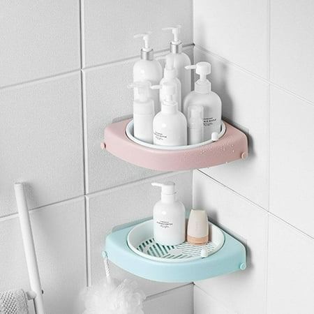 Bathroom Rotating Triangle Shelf Mulitfunctional Wall Punch Shelf Free ...