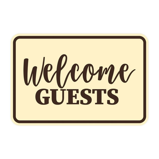 Signs ByLITA Classic Framed, Welcome Guests Sign (Ivory/Dark Brown ...