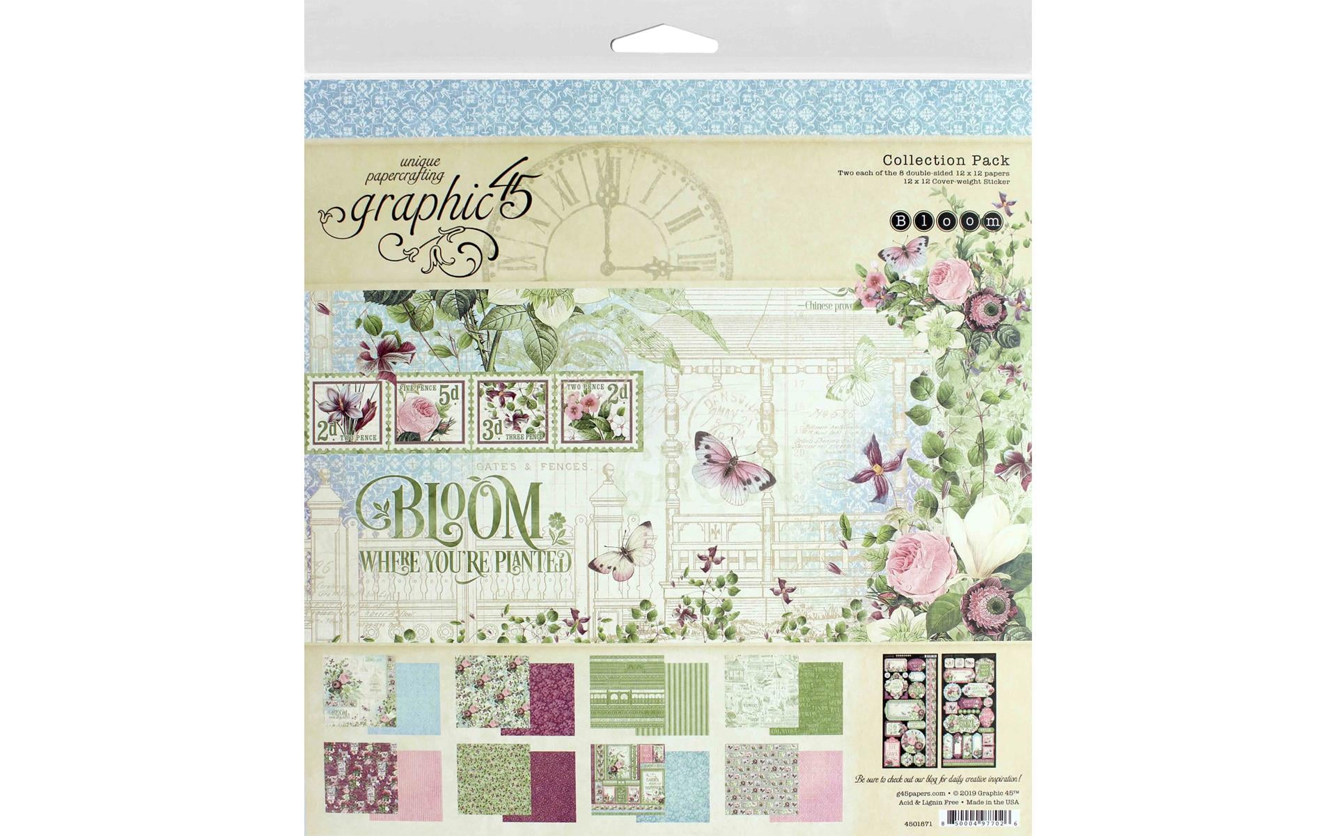 Graphic 45 Bloom Collection Pack 12x12 - Walmart.com