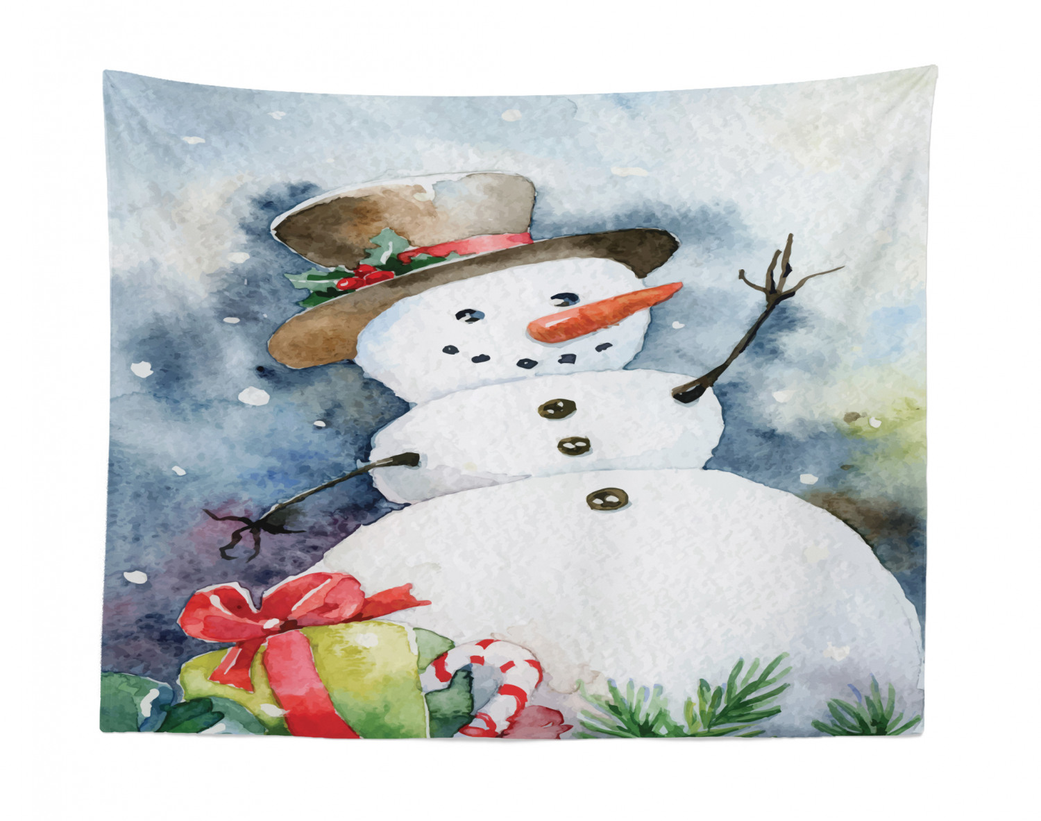 Snowman Tapestry, Monochrome Layout of Snowman Lettering and Motifs ...