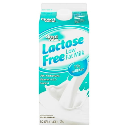 Great Value Lactose Free Low Fat Milk, 1/2 Gal - Walmart.com