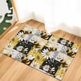 Bees Daisy Door Mat Rustic Countryside Summer Grid Patchwork Non Slip ...