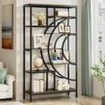 Tribesigns 71 inches Tall Wood Bookcases, Industrial 8-Shelf Etagere ...