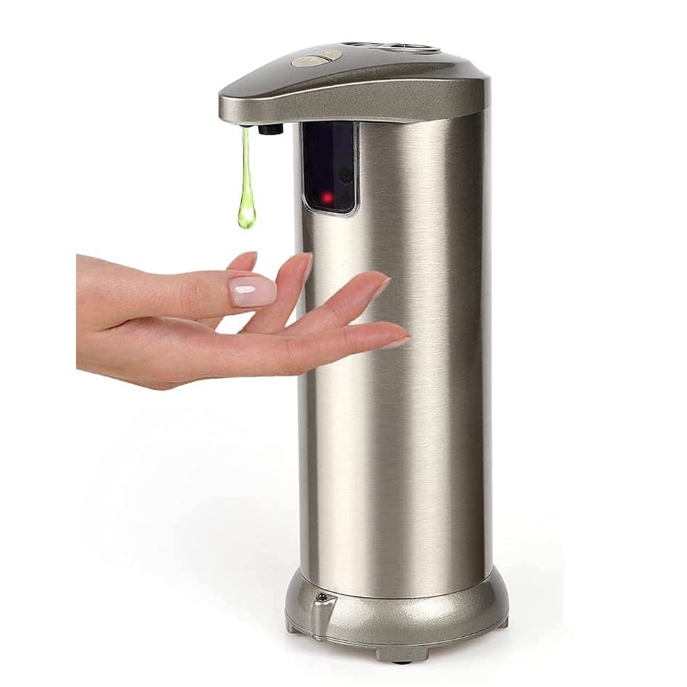 10oz Automatic Soap Dispenser, Brushed Silver Stainless Steel - Walmart.com