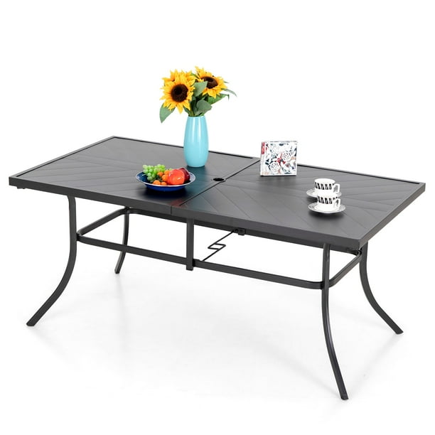Black Metal Outdoor Dining Table