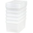 File Box, File Organizer w/Hinged Split Lid for Letter File, Important ...