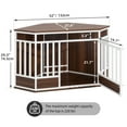 Uforic 52 Inch Heavy Duty Corner Dog Crate Furniture, Large Wooden Dog ...