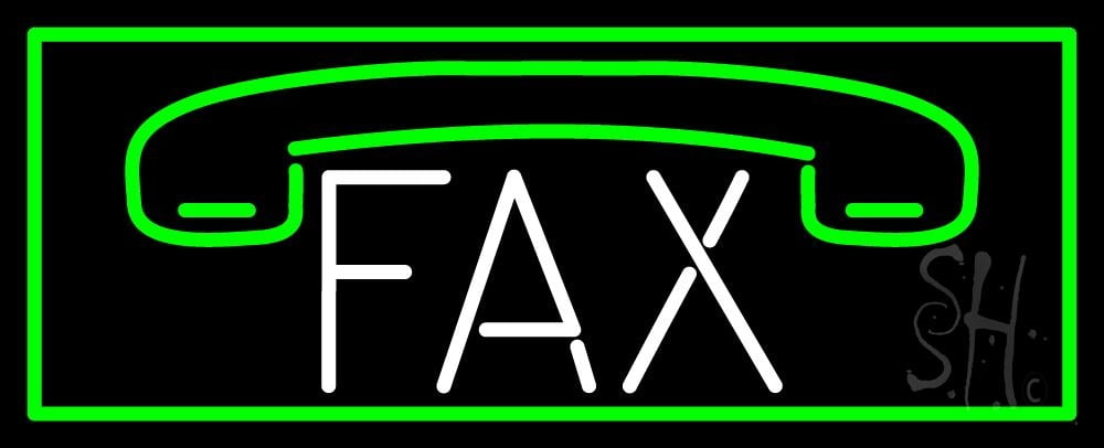 Fax Logo With Border 2 LED Neon Sign 10 x 24 - inches, Clear Edge Cut ...