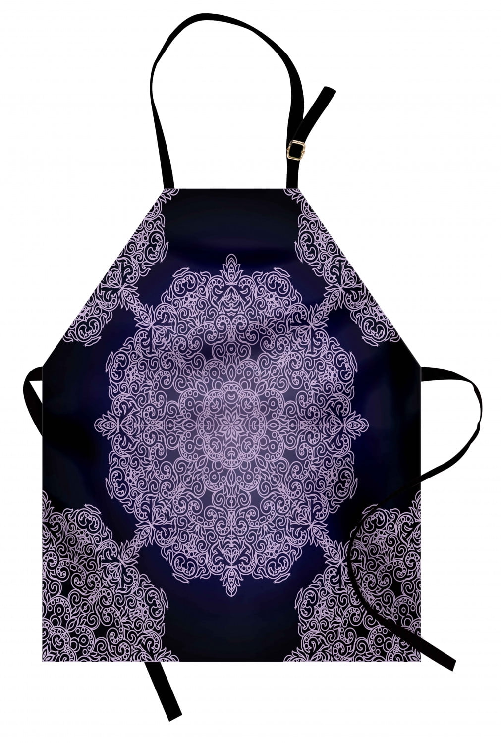 Purple Mandala Apron, Bohemian Floral Pattern with Continuous Round ...