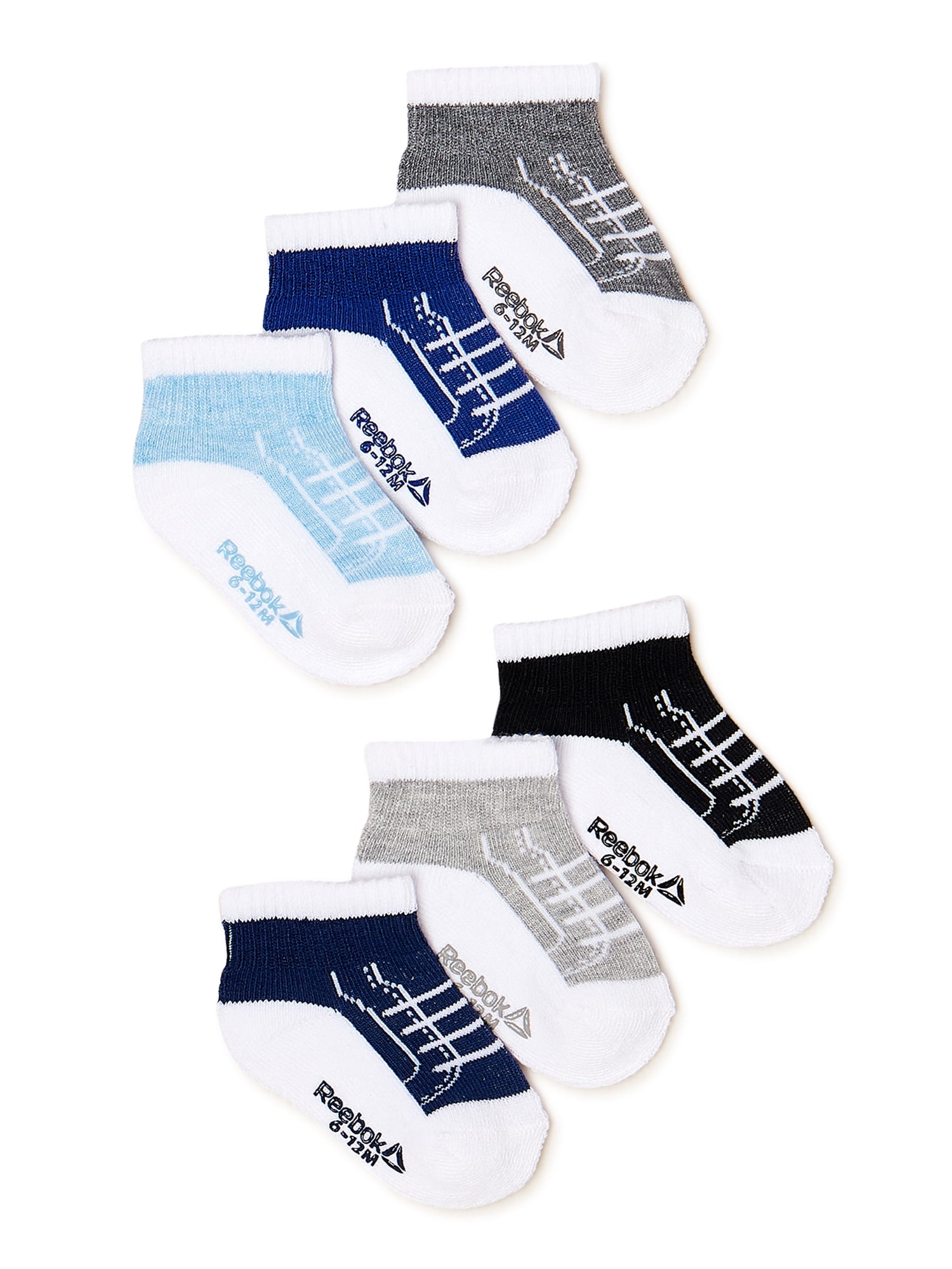 Rebook Baby Boys Quarter Socks, 6-Pack, 12-24M - Walmart.com