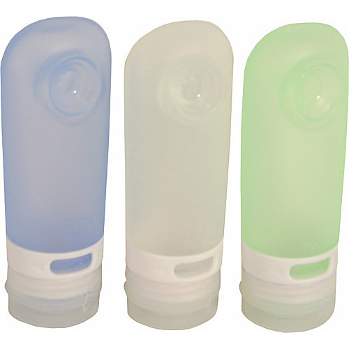 humangear GoToob Travel Bottles, 3-pack, Clear/Blue/Green, Medium (2 oz ...