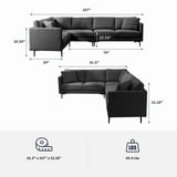 ZAFLY L-Shaped Couch, Sectional Corner Couches and Sofas with Linen ...