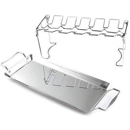14 Slots BBQ Holder Rack Duck Chicken Leg Wing Grill Cooking Rack with ...