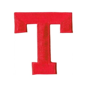 Alphabet Letter - B - Color Red - 2" Block Style - Iron On Embroidered ...