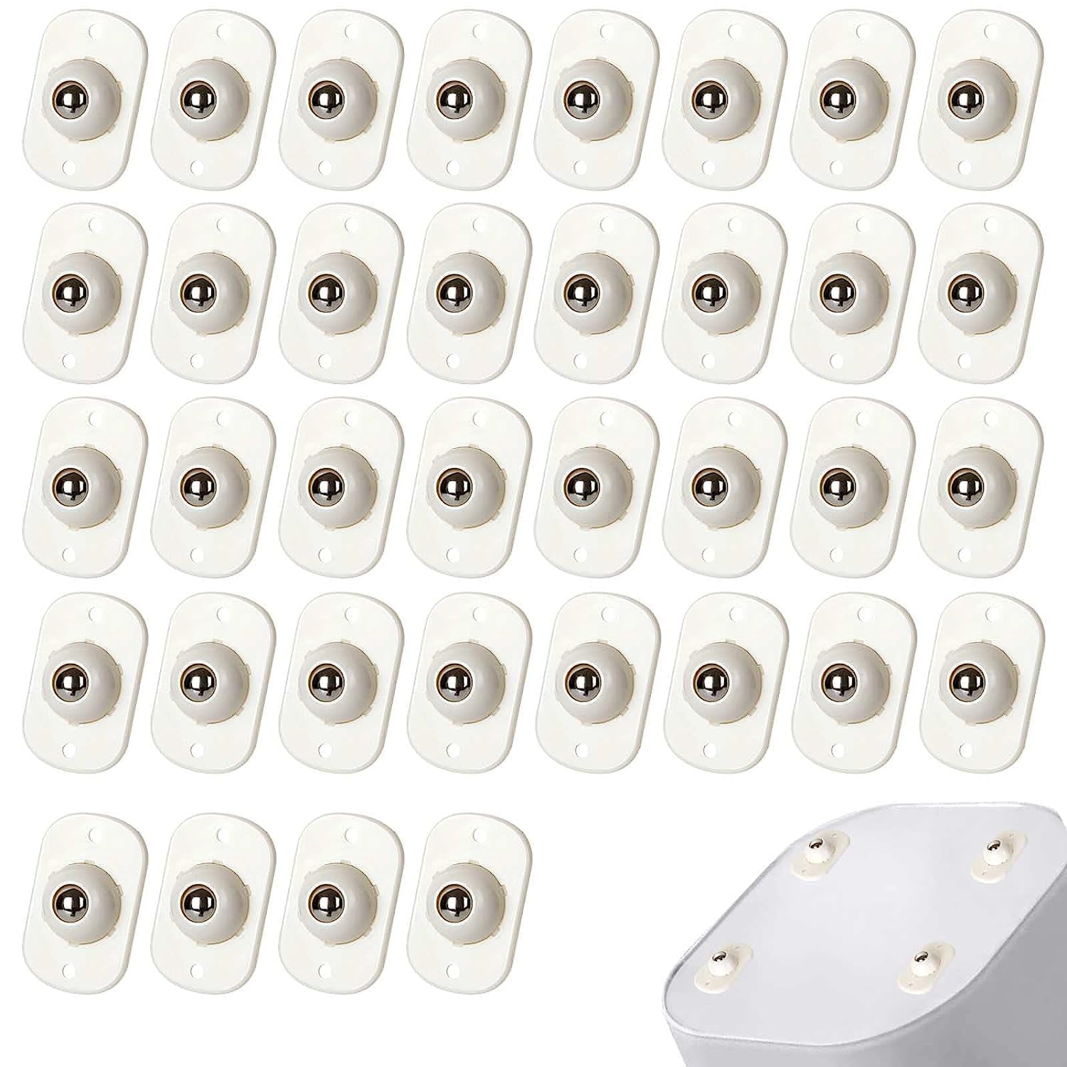 40Pcs Self Adhesive Caster Wheels, Universal Paste Pulley, Stainless ...