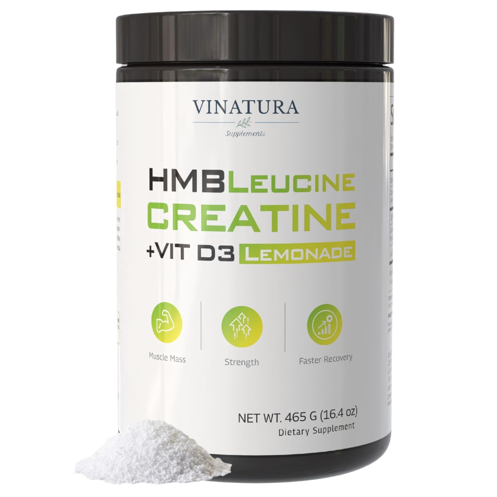 Suplemento VINATURA HMB, leucina y creatina en polvo, 30 porciones ...