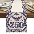 250 Anniversary Table Runner, Bald Eagle 1776-2026 Wreath Rustic ...