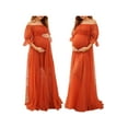 Gxfc Maternity Photography Dress Casual Short Sleeve Off Shoulder Tulle