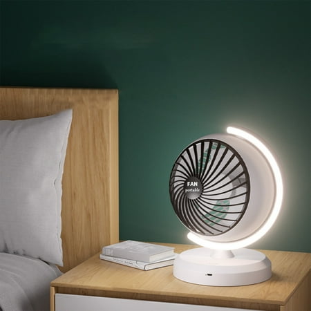 yievot Table Fan, Rechargeable Battery Operated Desk Fan With LED ...
